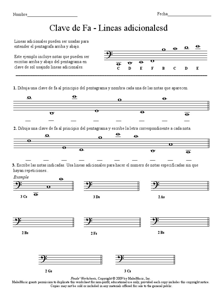 Clave De Fa Pentagrama