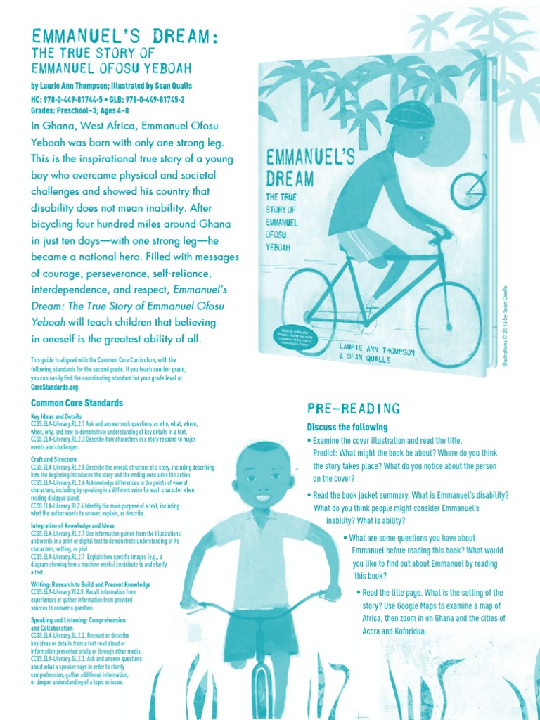 Educator Guide Emmanuels Dream PDF | PDF | Reading Comprehension | Books