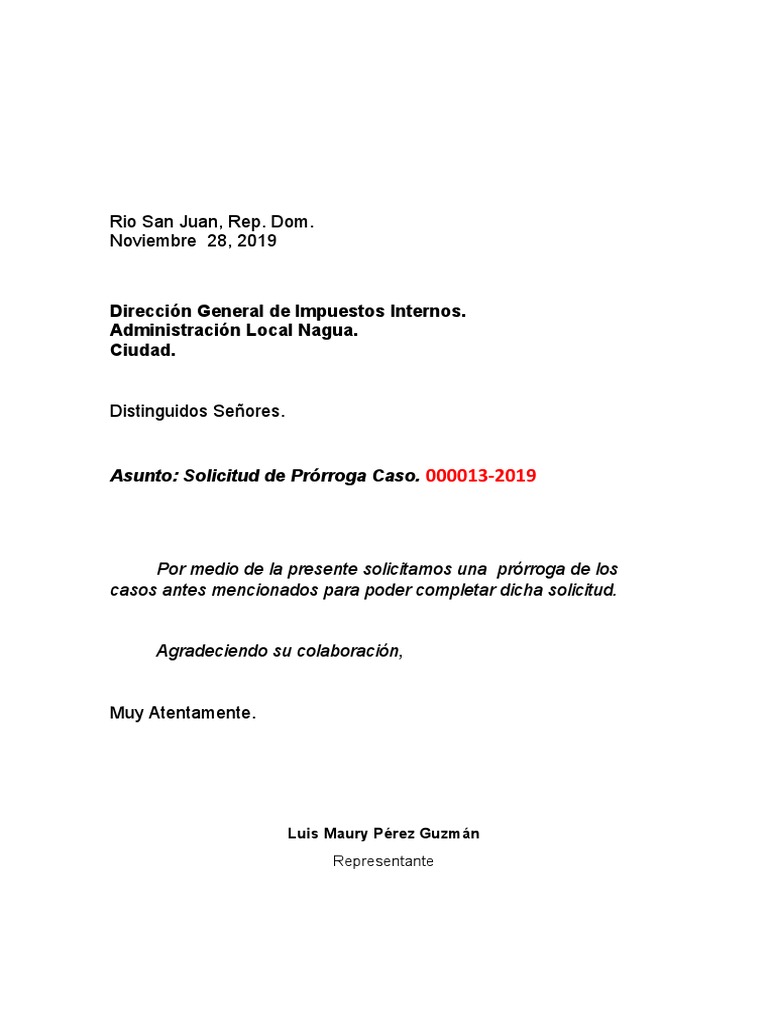 Carta Dgii Prorroga | PDF