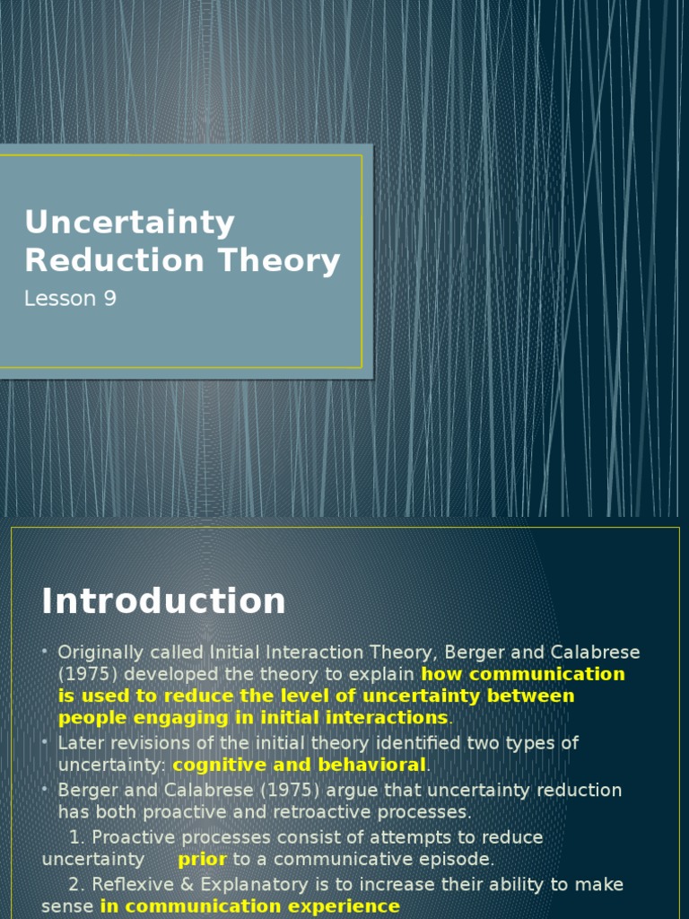 Lesson 7 Uncertainty Reduction Theory | PDF | Metaphysics Of Mind ...