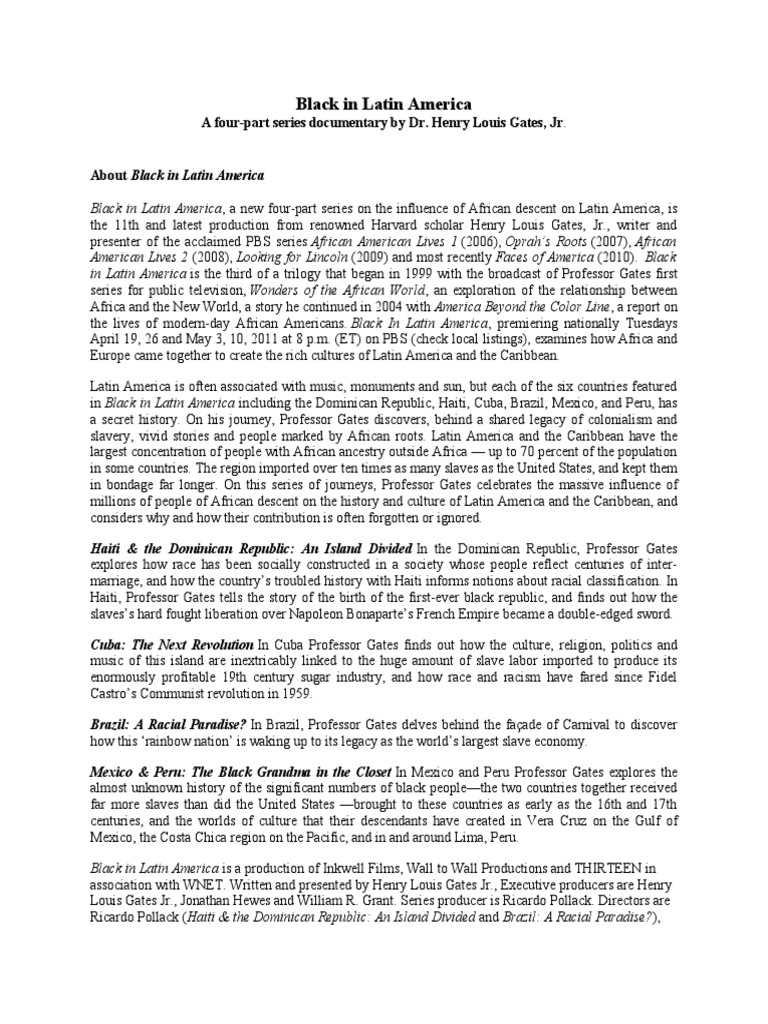 About Black in Latin America Documentary | PDF | Black People | Latin ...