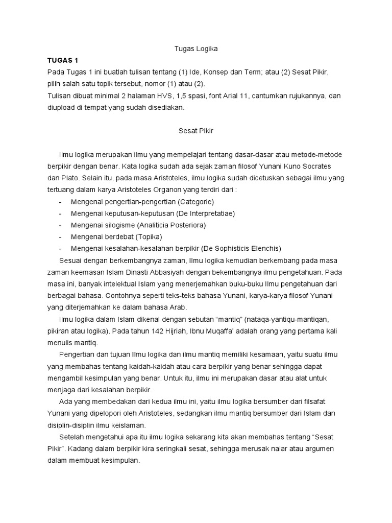 Tugas 1 Logika | PDF
