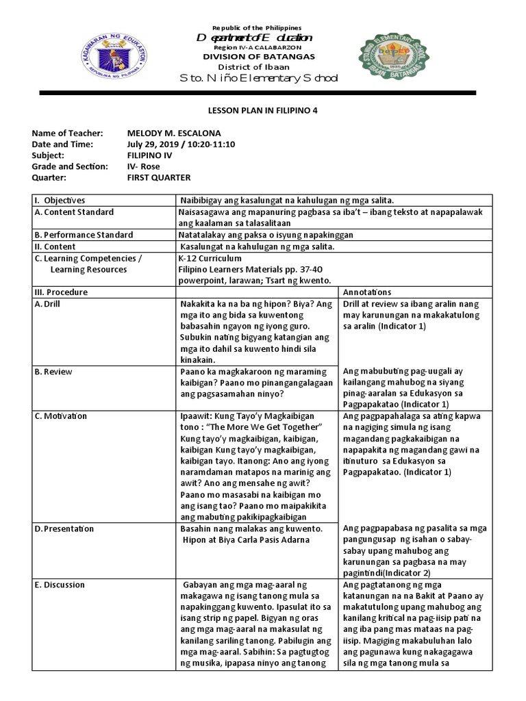 Cot Filipino 6 | PDF
