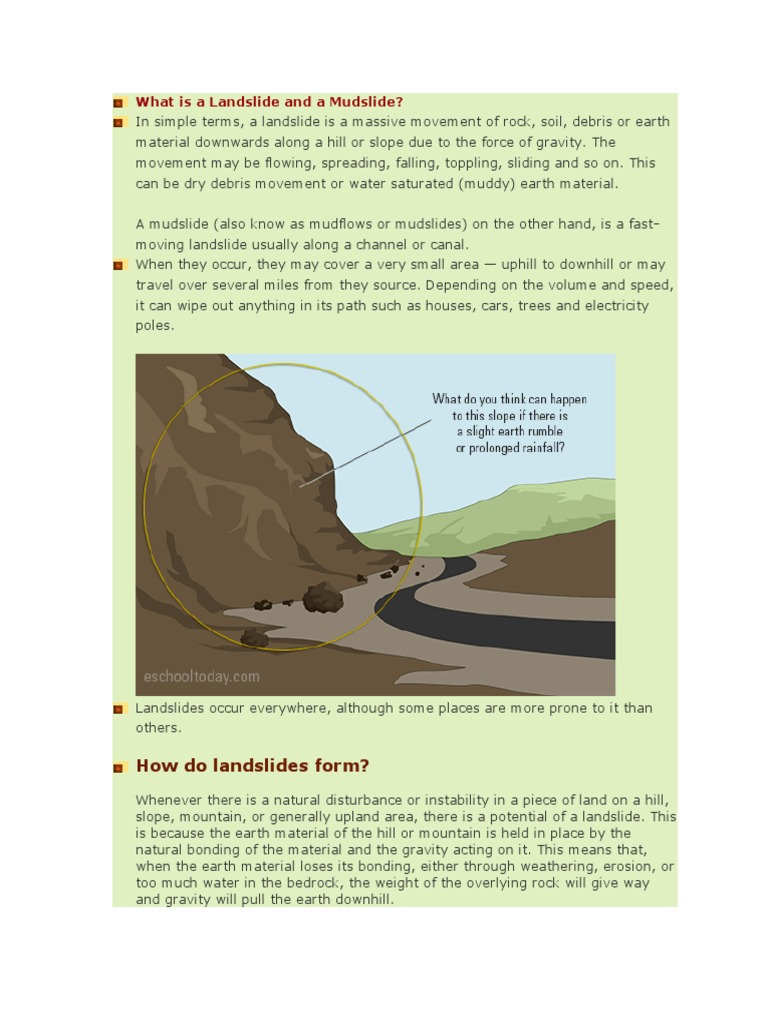 Landslides vs. Mudslides Explained | PDF