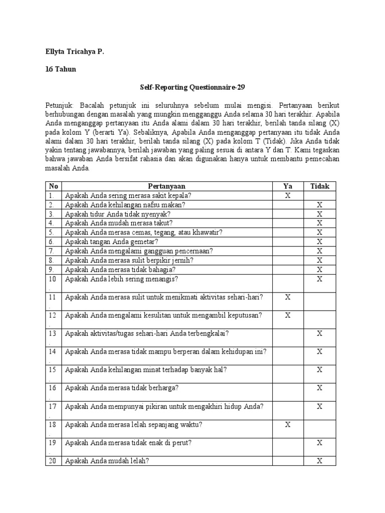 SRQ 29 | PDF | Pengembangan Diri