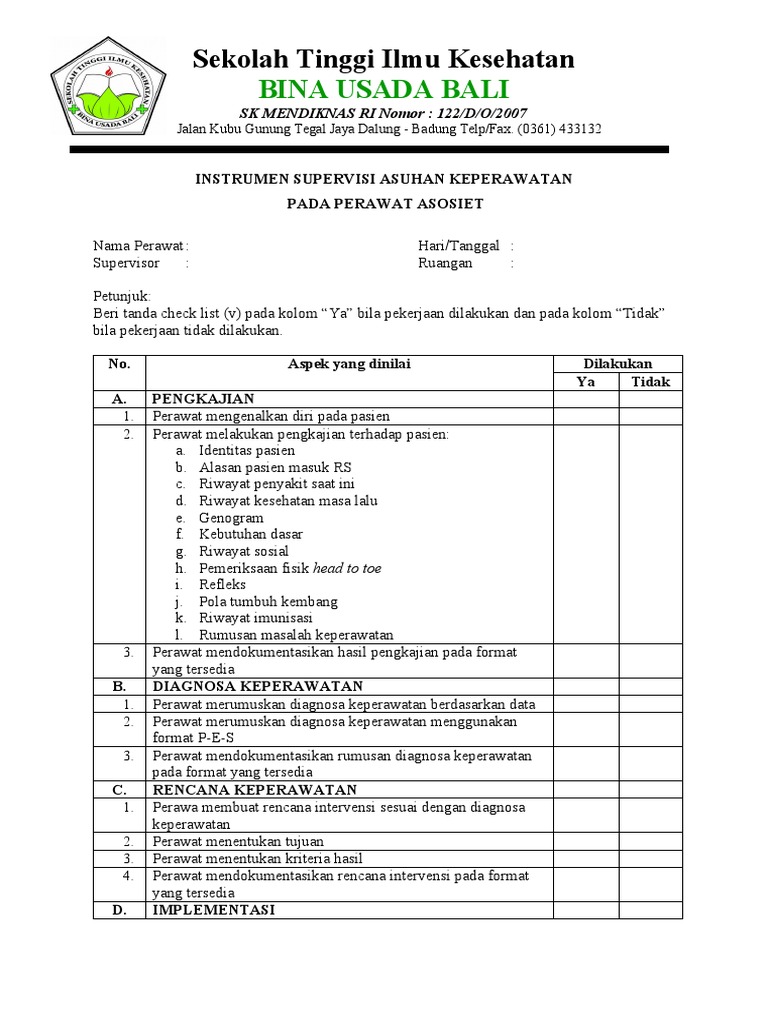 Instrumen Evaluasi Supervisi | PDF