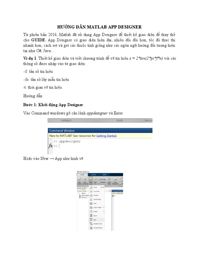 Hướng Dẫn Matlab App Designer | PDF