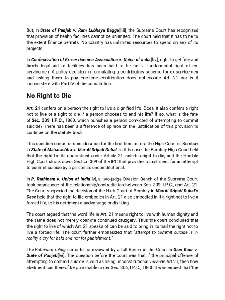 Right to Life and Personal Liberty under Article 21 of the Indian ...
