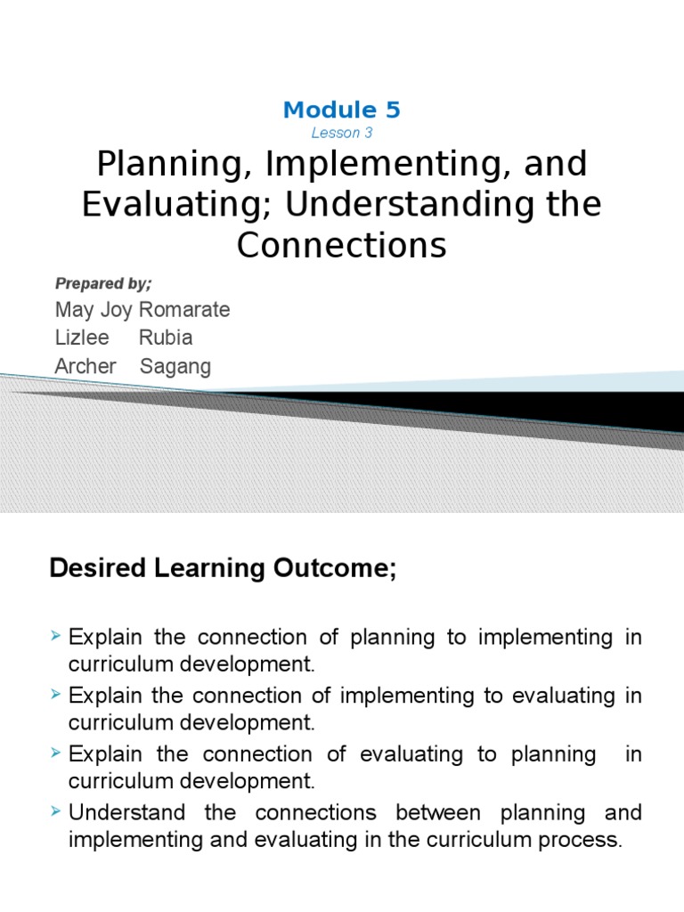 Module 5 (Lesson 3) | PDF | Curriculum | Educational Assessment