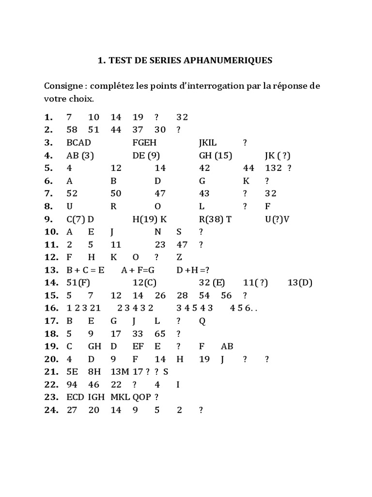 Test Psychotechniques | PDF