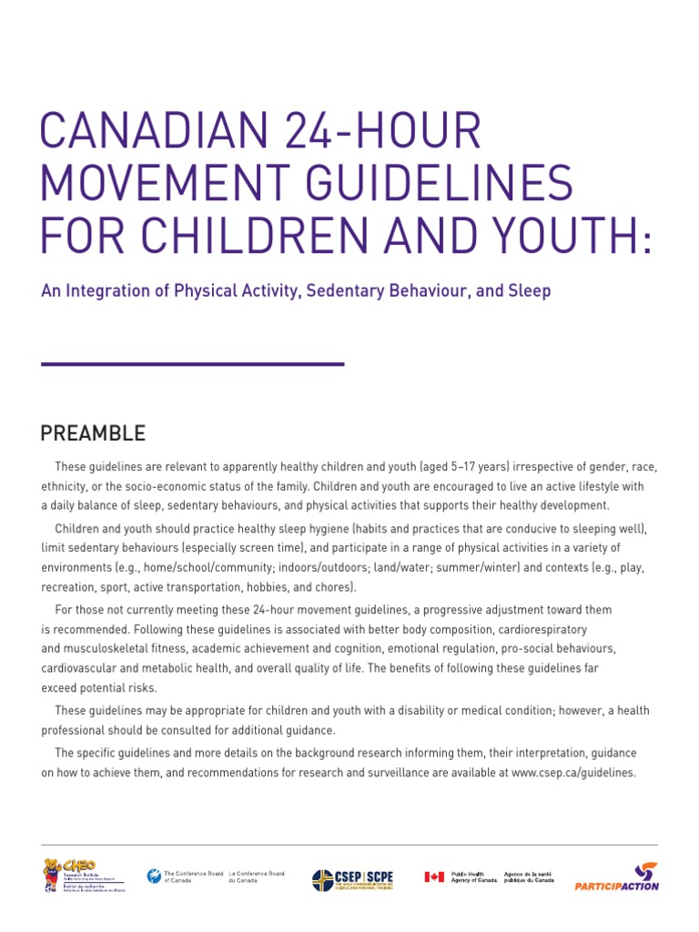 Canadian 24-Hour Movement Guidelines | PDF | Sleep | Determinants Of Health