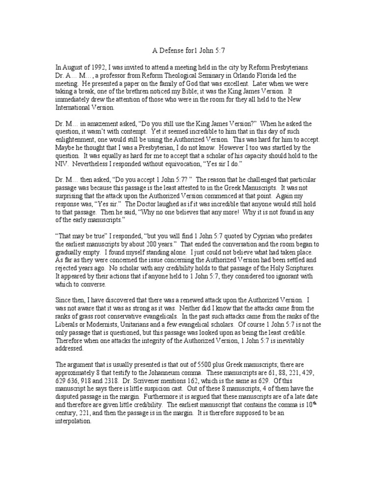 In Defense Of1 John 5 7 PDF | PDF | Arianism | Eusebius