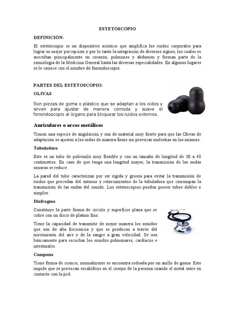 Partes de Un ESTETOSCOPIO | PDF | Naturaleza | Science