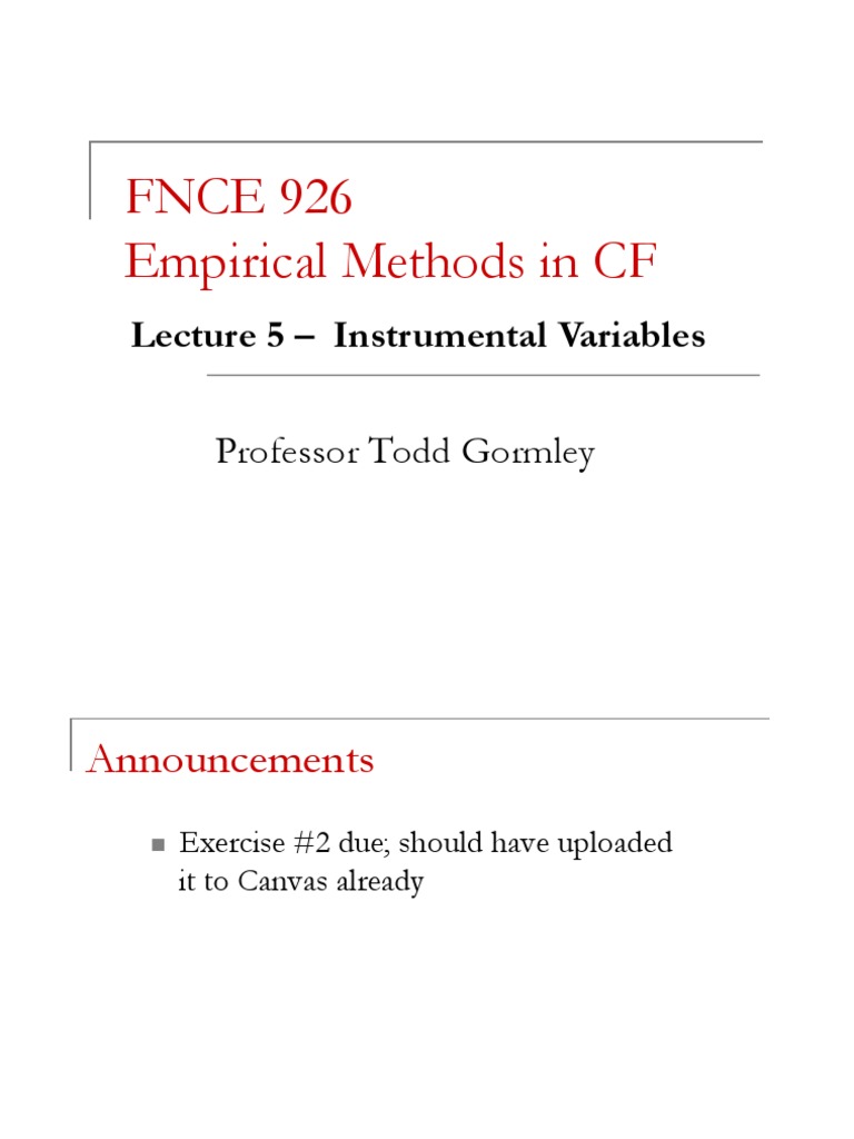 05 - Instrumental Variables PDF | PDF | Errors And Residuals | Ordinary Least Squares