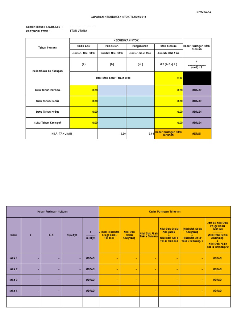 Format Kew - PS 14 Kadar Pusingan Stor | PDF