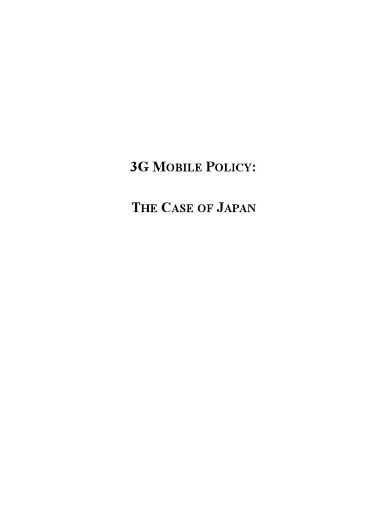 Japan's 3G Mobile Policy Analysis | PDF | 3 G | Human Development Index