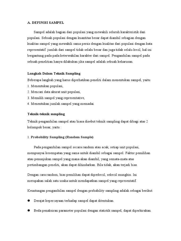 Teknik Sampling | PDF