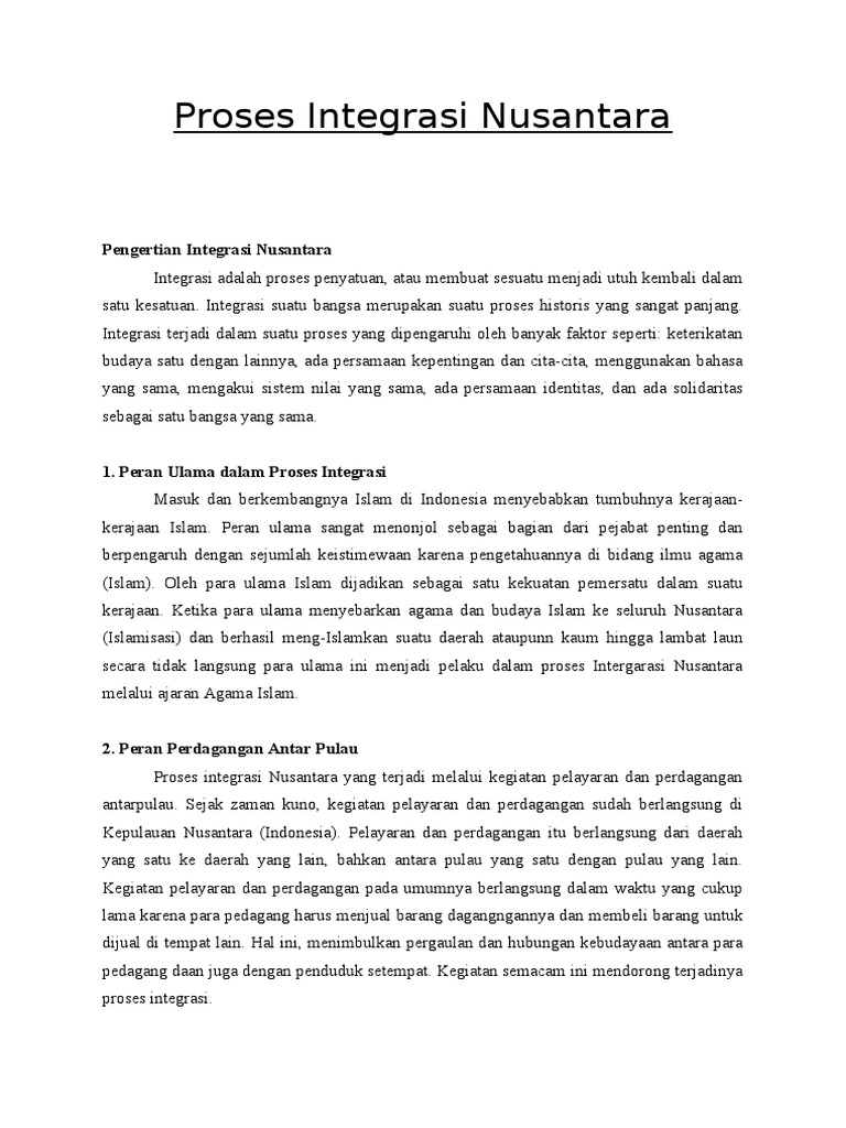 Proses Integrasi Nusantara | PDF