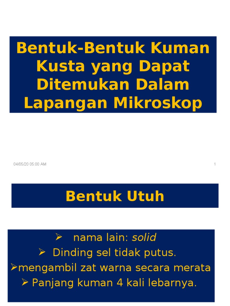 Bentuk-Bentuk Kuman Kusta Yang Dapat Ditemukan Dalam Lapangan Mikroskop ...