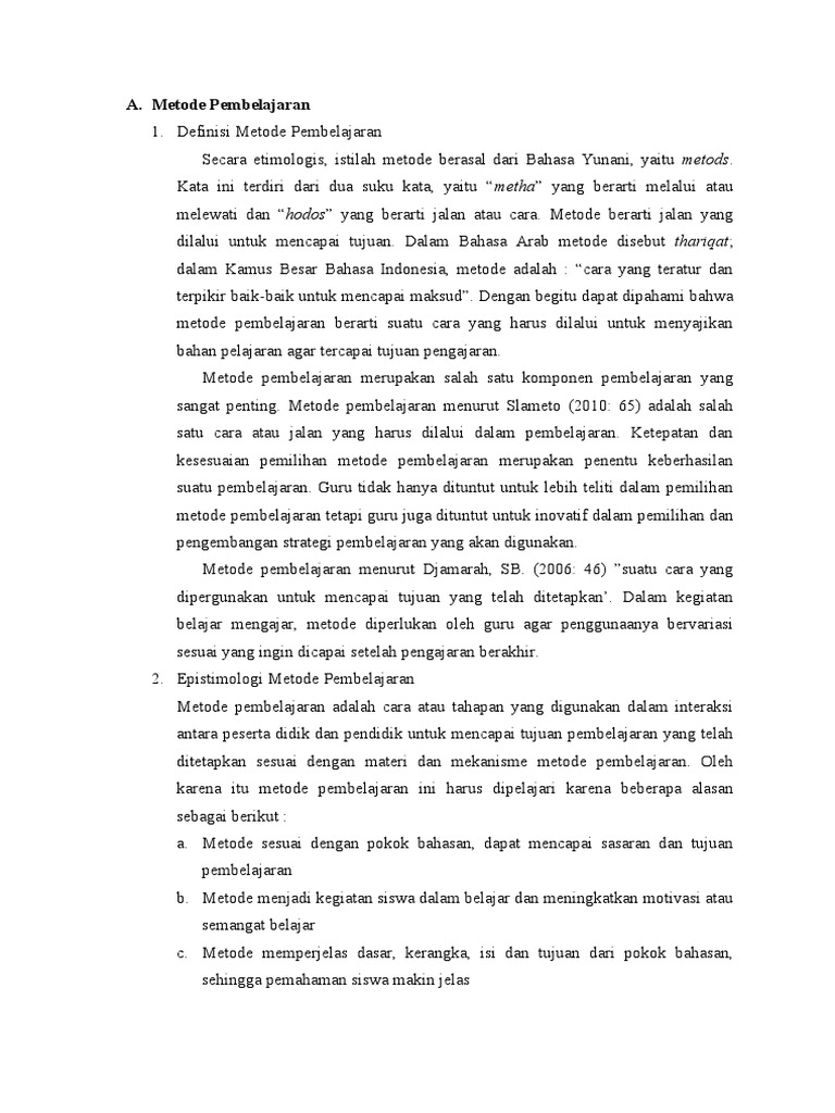 Metode Pembelajaran | PDF
