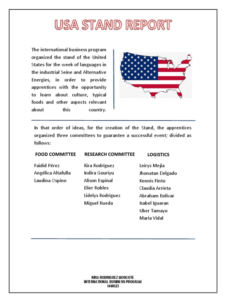 Stand Report PDF | PDF | Hot Dog | Food And Drink Preparation