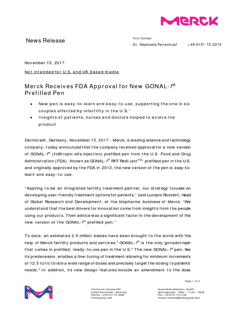 Merck Fertility GONAL-f Pen EN PDF | PDF | Infertility | Medicine