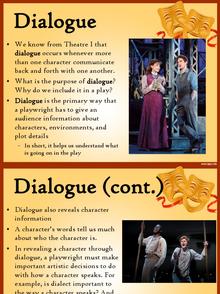 Dialogue: - in Short, It Helps Us Understand What Is Going On in The ...
