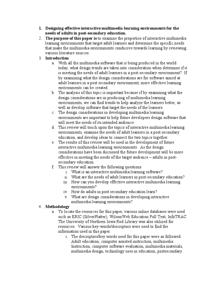 Multimedia Outline Example | PDF | Multimedia | Educational Technology