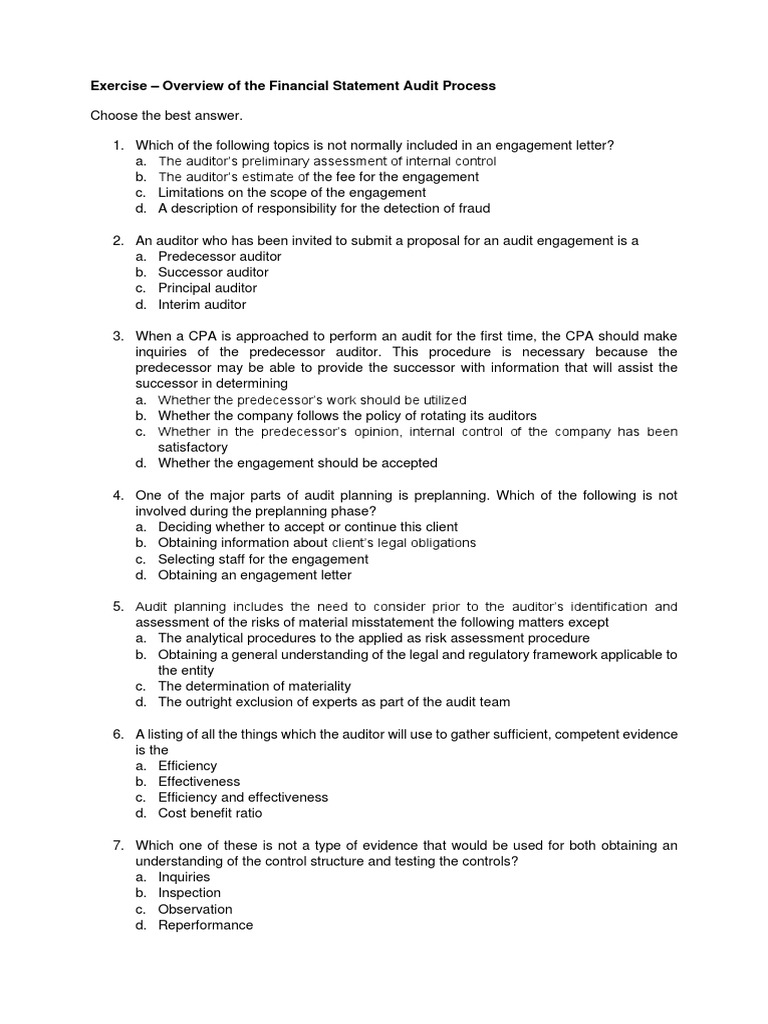 Financial Statement Audit Process Overview | PDF | Financial Audit ...