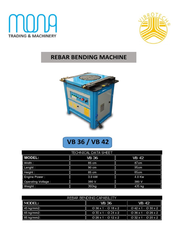 Vibrotech - Bar Bending & Bar Cutting Machine PDF | PDF