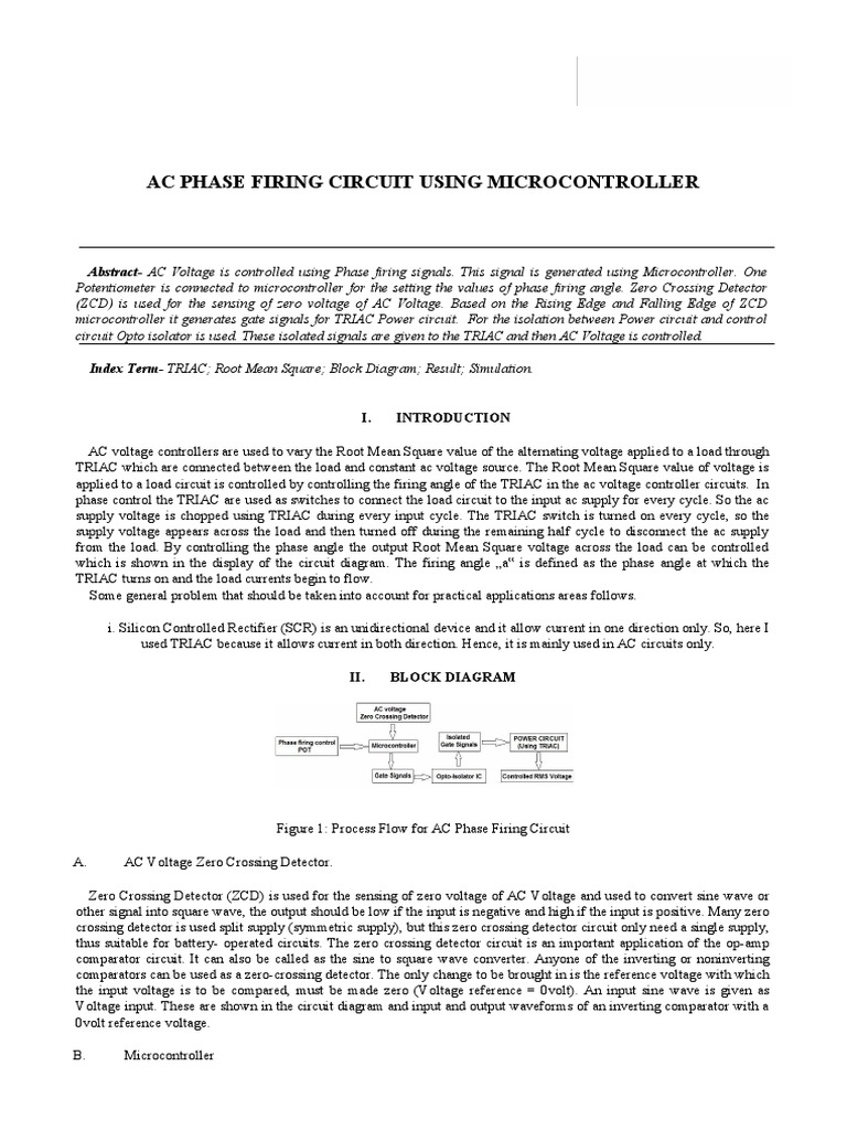 Ac Phase Firing Circuit Using Microcontroller | PDF | Detector (Radio ...
