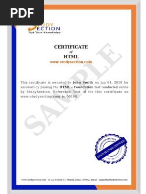 Studysection Certification Services Marketing Certification Exam