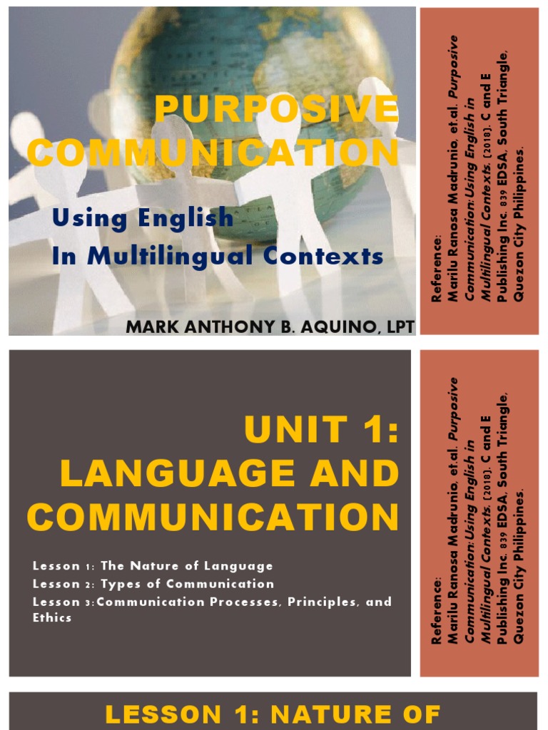 Purposive Communication: Using English in Multilingual Contexts | PDF ...