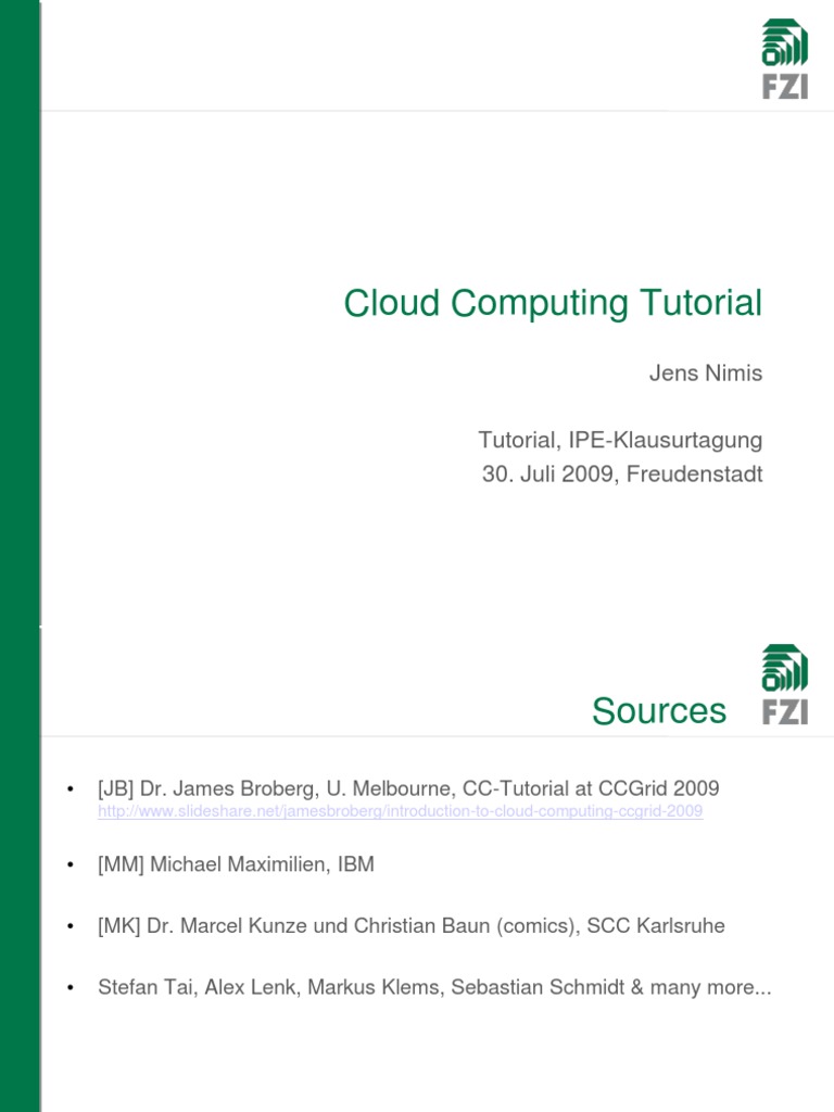 Cloud Computing Tutorial: Jens Nimis | PDF | Platform As A Service ...