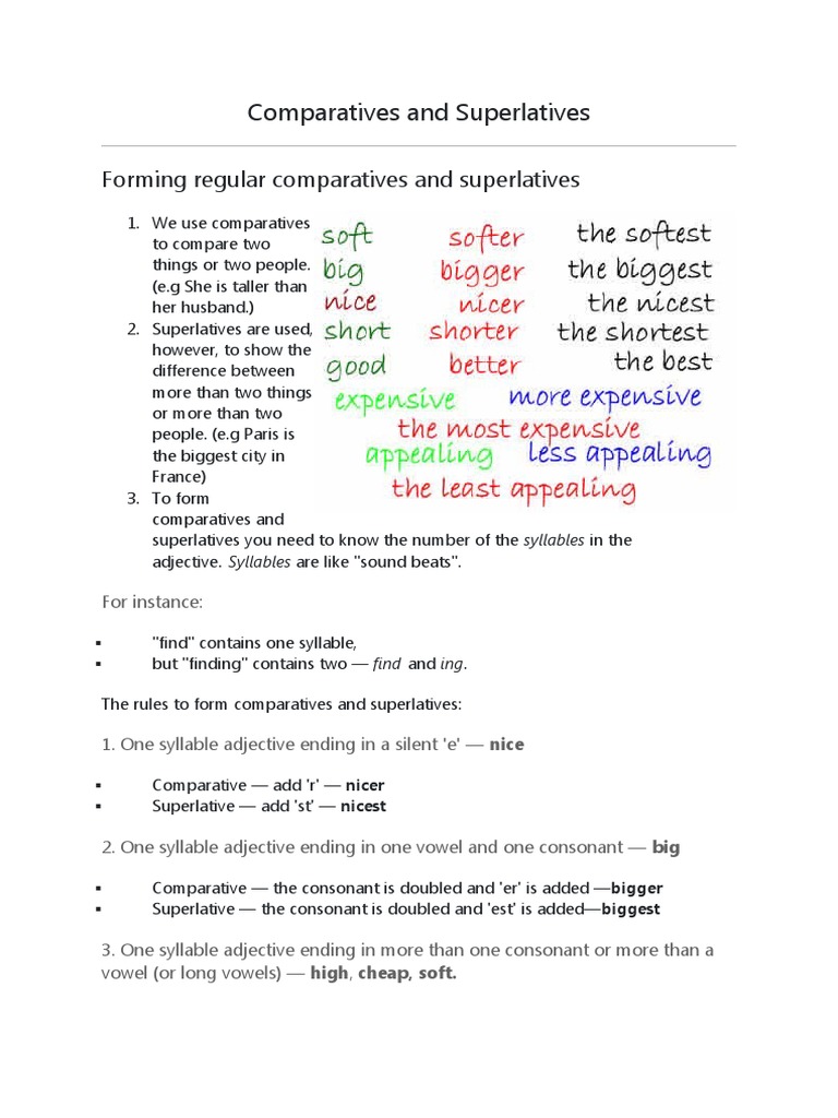 Comparatives and Superlatives | PDF | Language Families | Adjective
