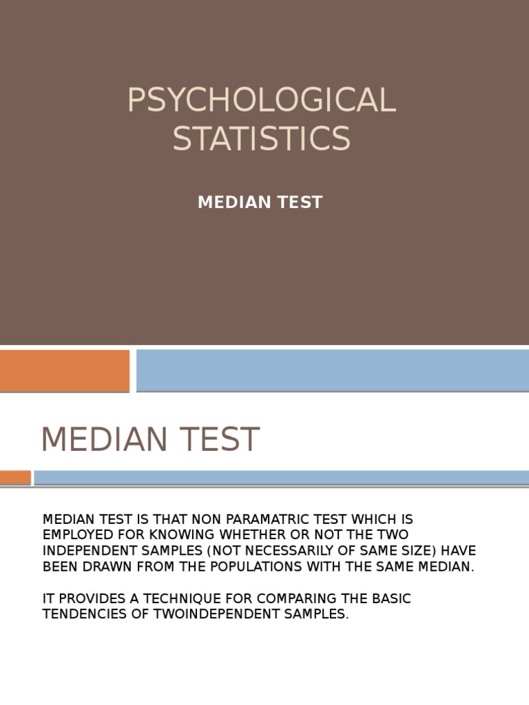 Psychological Statistics: Median Test | PDF