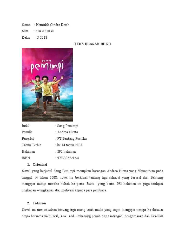 Ulasan Novel "Sang Pemimpi" Andrea Hirata | PDF | Fiksi Umum