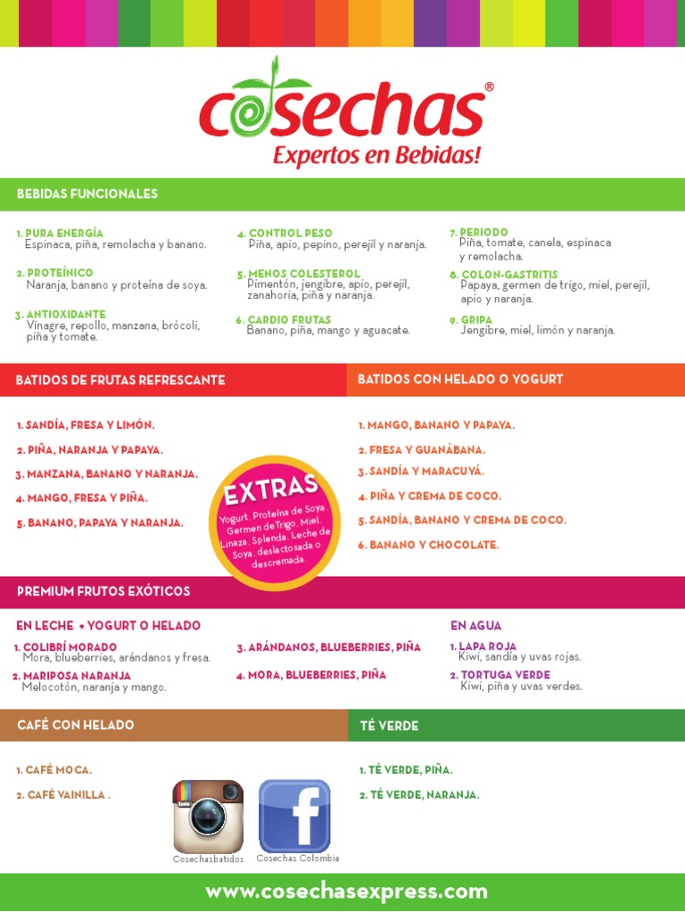 Cosechas Menu PDF | PDF | Cultivos | Alimentos