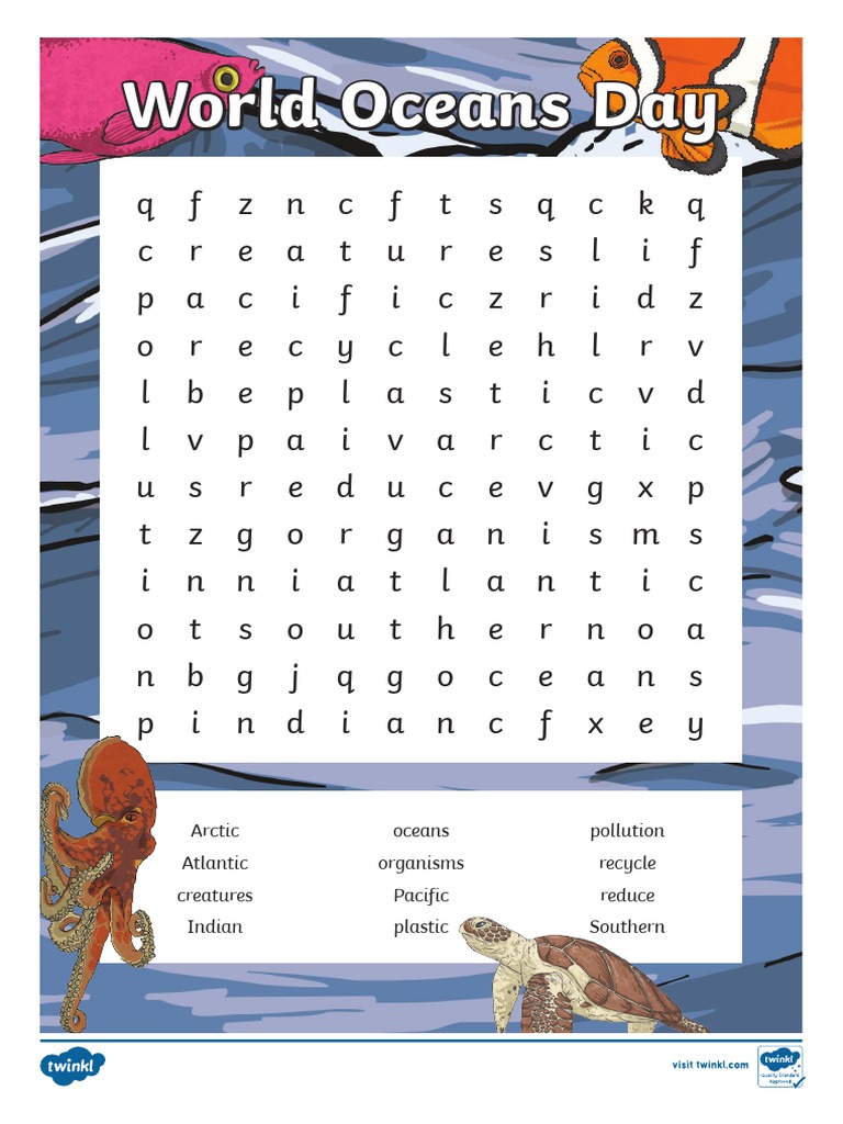 World Oceans Day Word Search | PDF