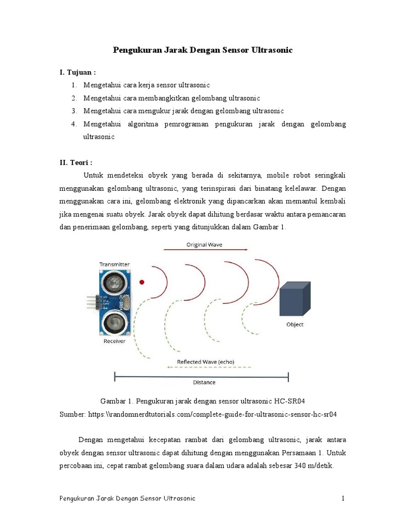 Pengukuran Jarak Dengan Sensor Ultrasonic | PDF Pengukuran Jarak Dengan Sensor Ultrasonic | PDF