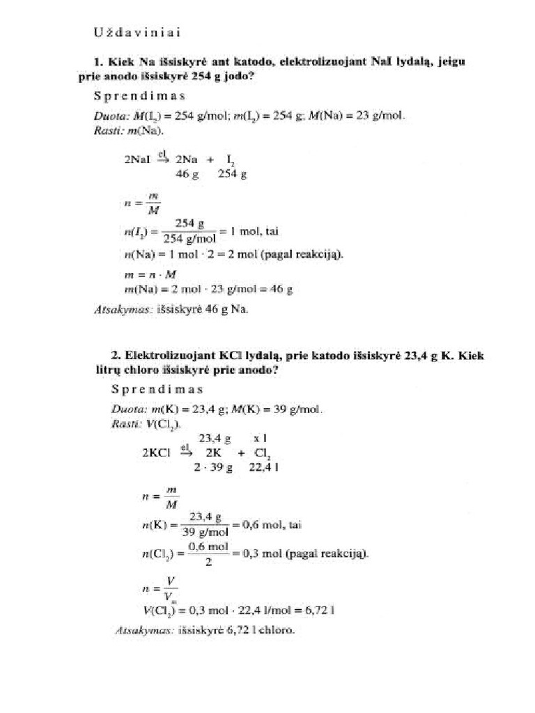 4 KL Elektrolizes Uzd. PVZ | PDF