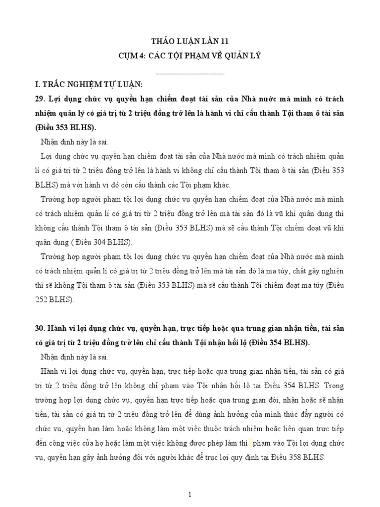 (123doc) - Thao-Luan-Hinh-Su-Lan-11-Cum-4-Cac-Toi-Pham-Ve-Quan-Ly | PDF