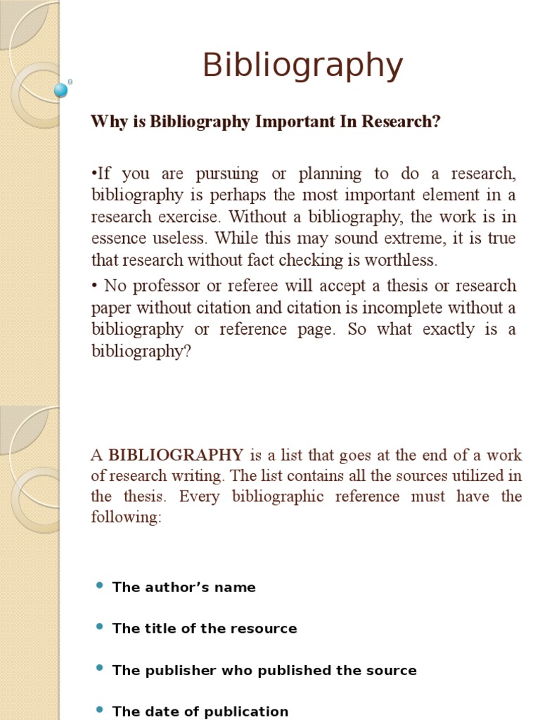 Bibliography: Why Is Bibliography Important in Research? | PDF ...