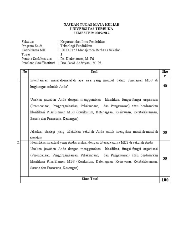 Naskah IDIK4012 Tugas1 PDF | PDF