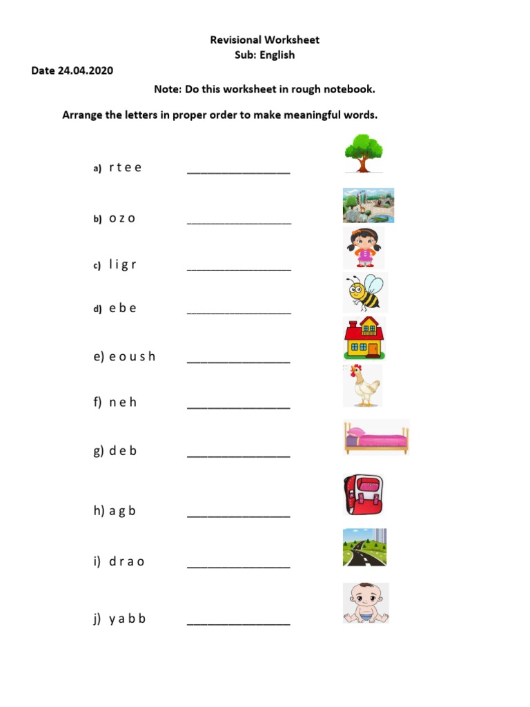 English Word Jumble for Kids | PDF | Teaching Methods & Materials | Art
