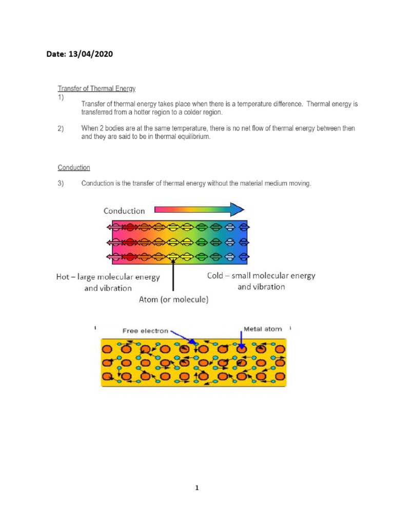 O Level Notes On Conduction, Convection and Radiation 5054 | PDF