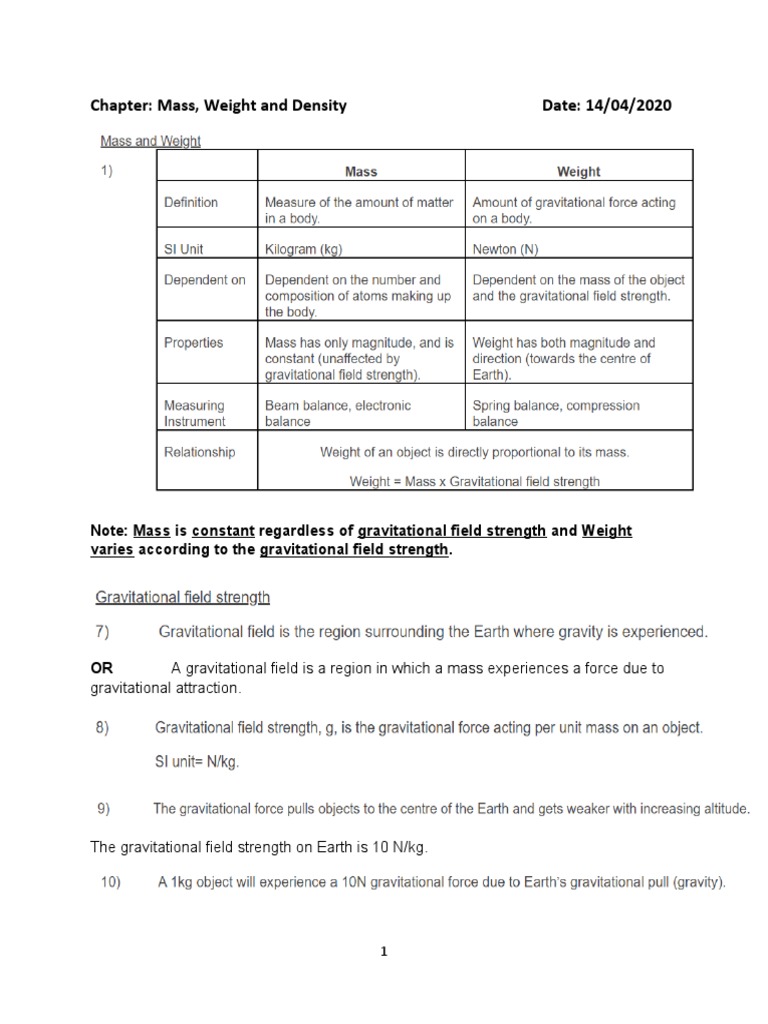 Mass vs Weight on Earth and Moon | PDF | Weighing Scale | Density