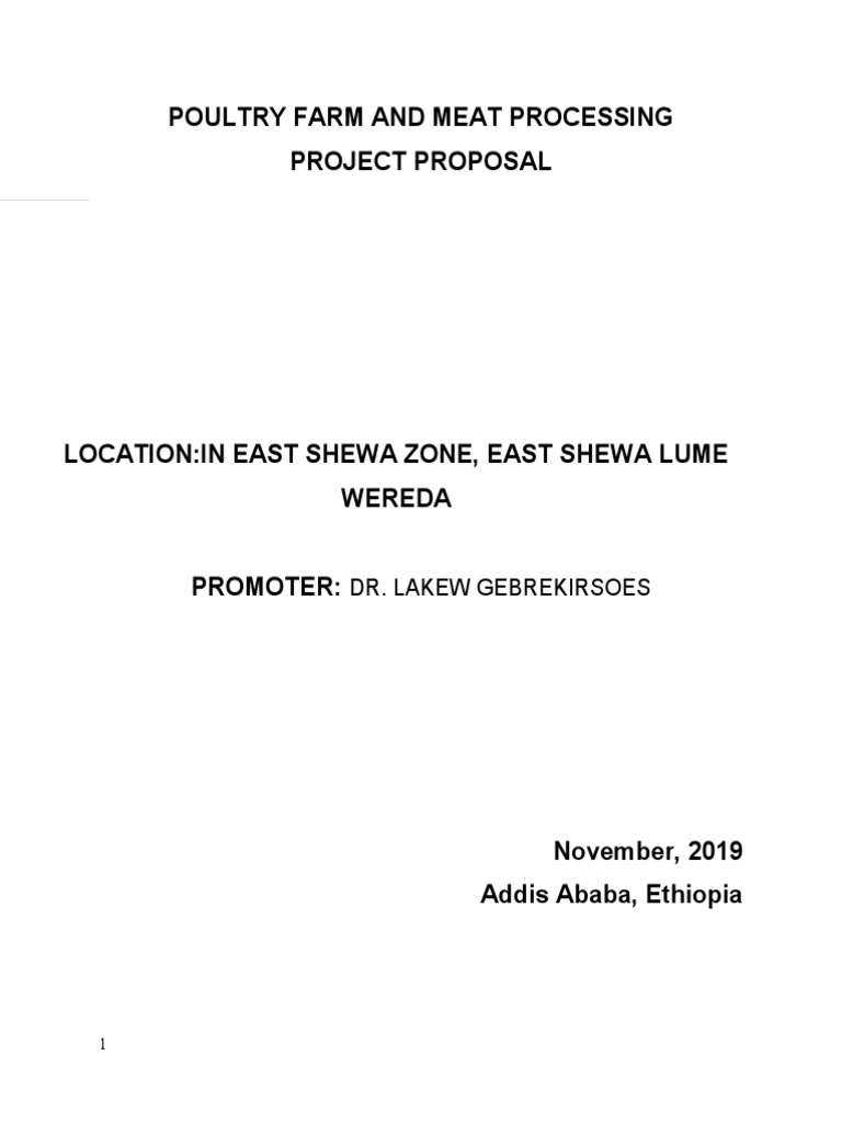 Poultry Farming Project Proposal in Ethiopia | PDF | Chicken | Poultry ...