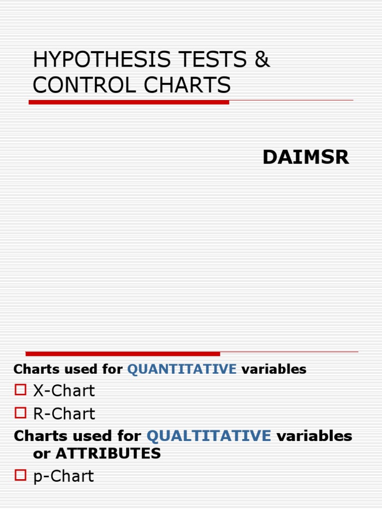 Hypothesis Tests and Control Charts Guide | PDF | Teaching Methods ...