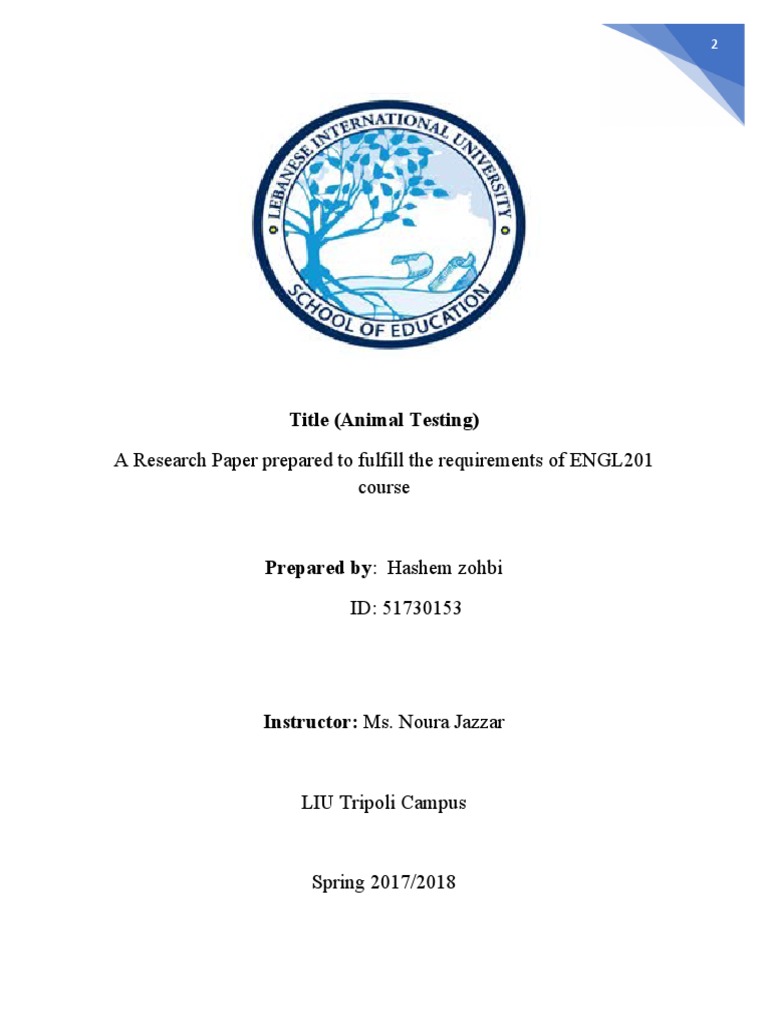 A Research Paper Prepared To Fulfill The Requirements of ENGL201 Course ...